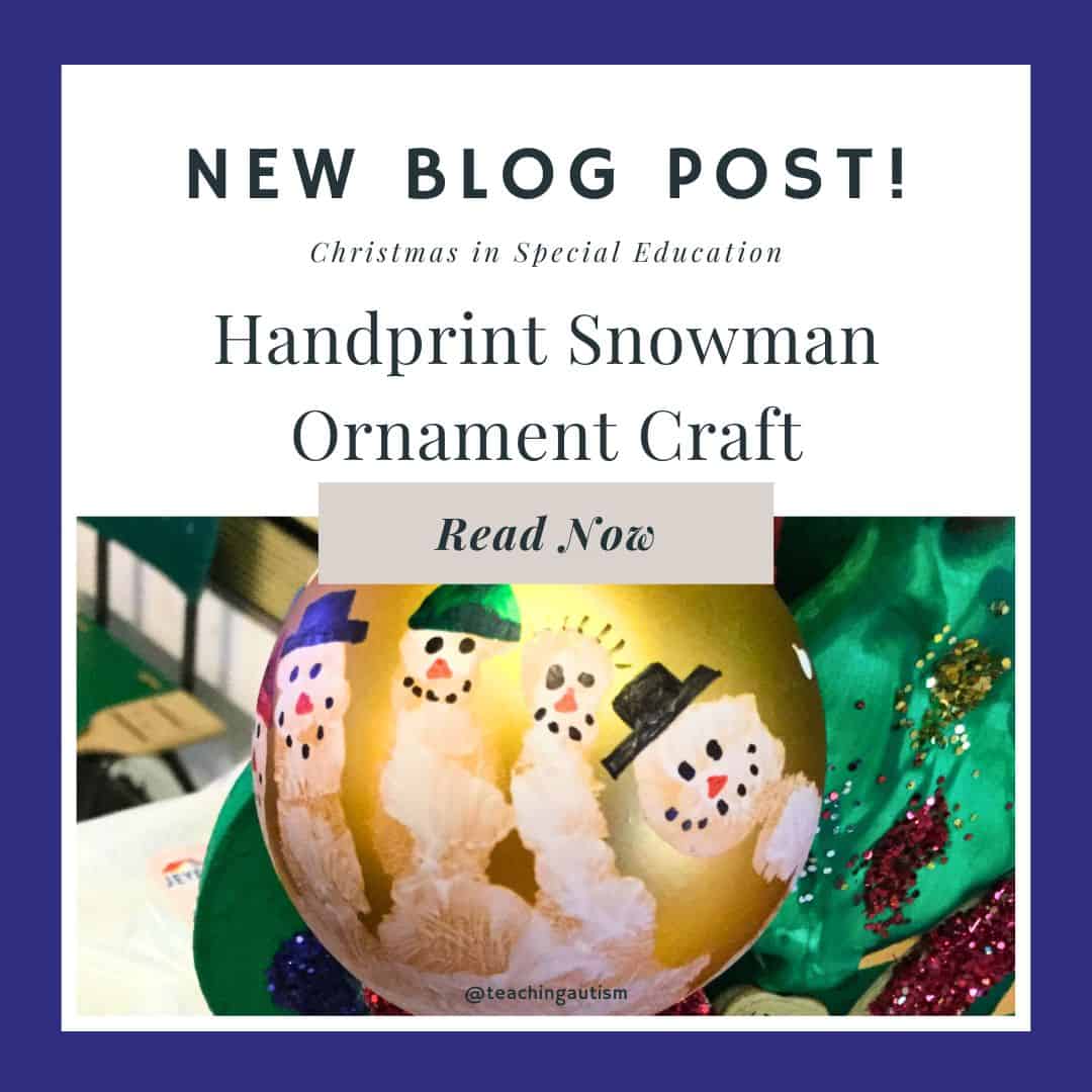 Snowman Handprint Ornament Craft