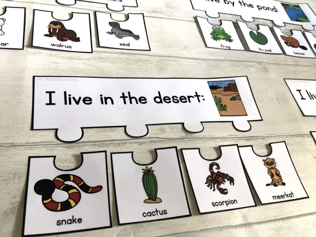 Animal Habitat Puzzles - Teaching Autism