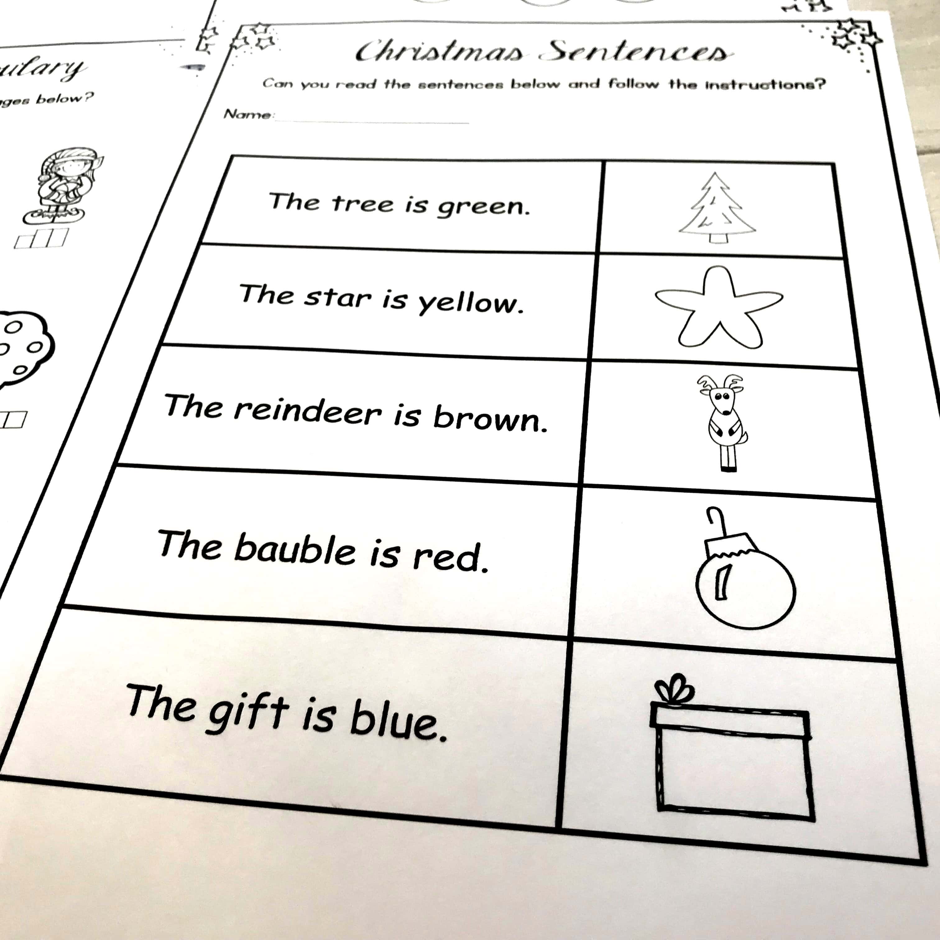 Christmas Activities Literacy Worksheets No Prep Teaching Autism