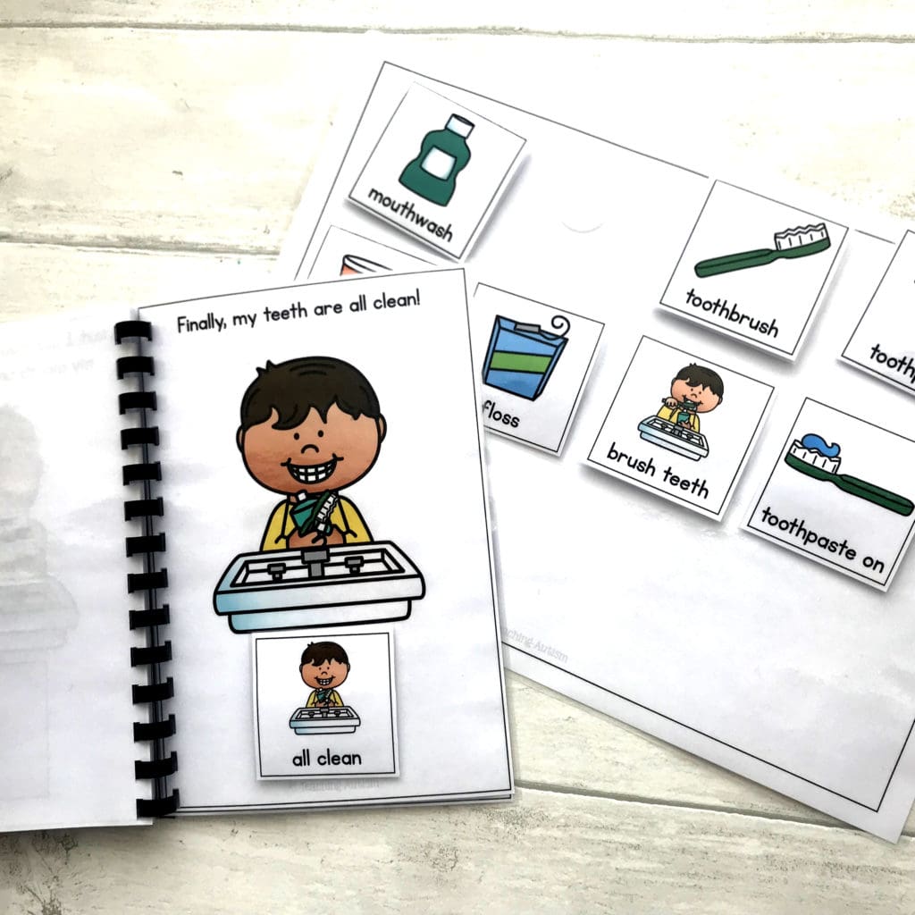 Brushing Teeth, Sequencing Adapted Book - Teaching Autism