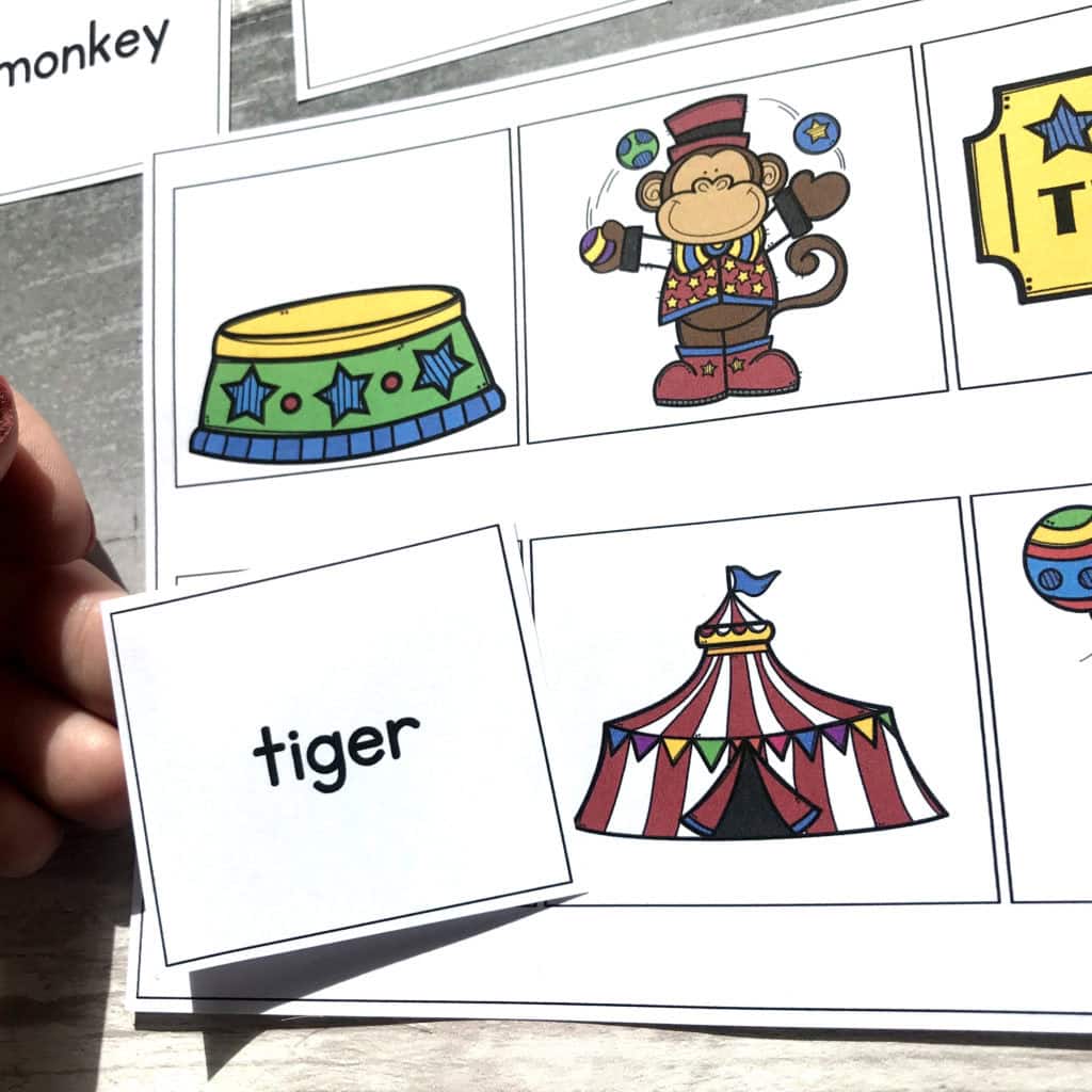 Circus Word to Picture Matching Activity - Teaching Autism