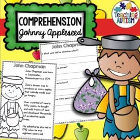 Johnny Appleseed Comprehension Worksheets - Teaching Autism