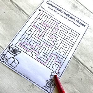 Community Helpers Maze Worksheets - Teaching Autism