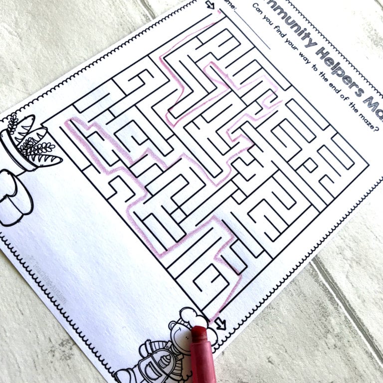 Community Helpers Maze Worksheets - Teaching Autism