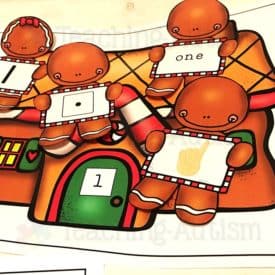 Gingerbread Number Recognition Matching Game - Teaching Autism