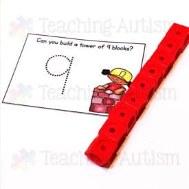 Construction Counting Task Box Activity - Teaching Autism