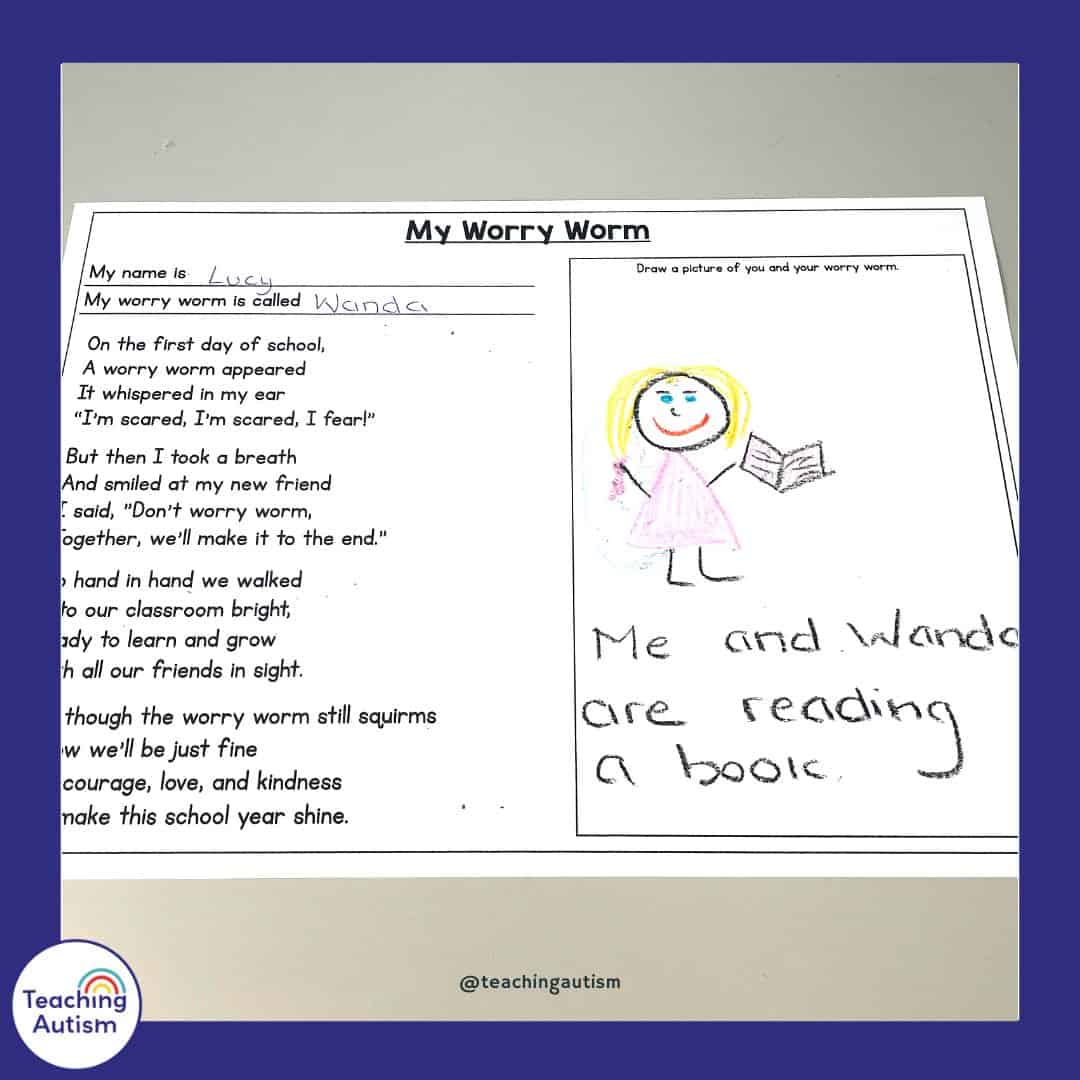 Free Worry Worm Craft - Teaching Autism