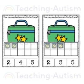 School Lunch Box Ten Frames - Teaching Autism