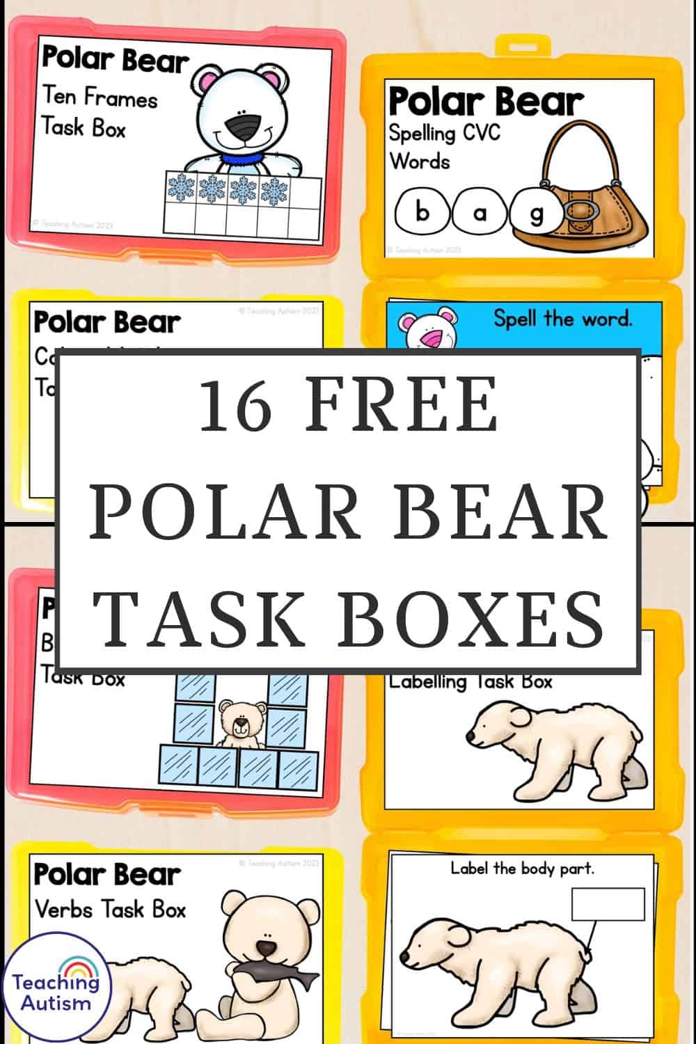 Free Polar Bear Task Boxes for Special Education - Teaching Autism