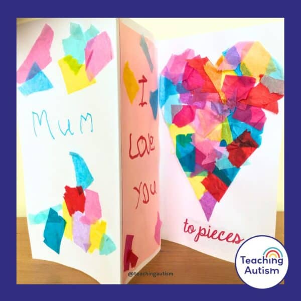 I Love You to Pieces Mother's Day Card Craft - Teaching Autism