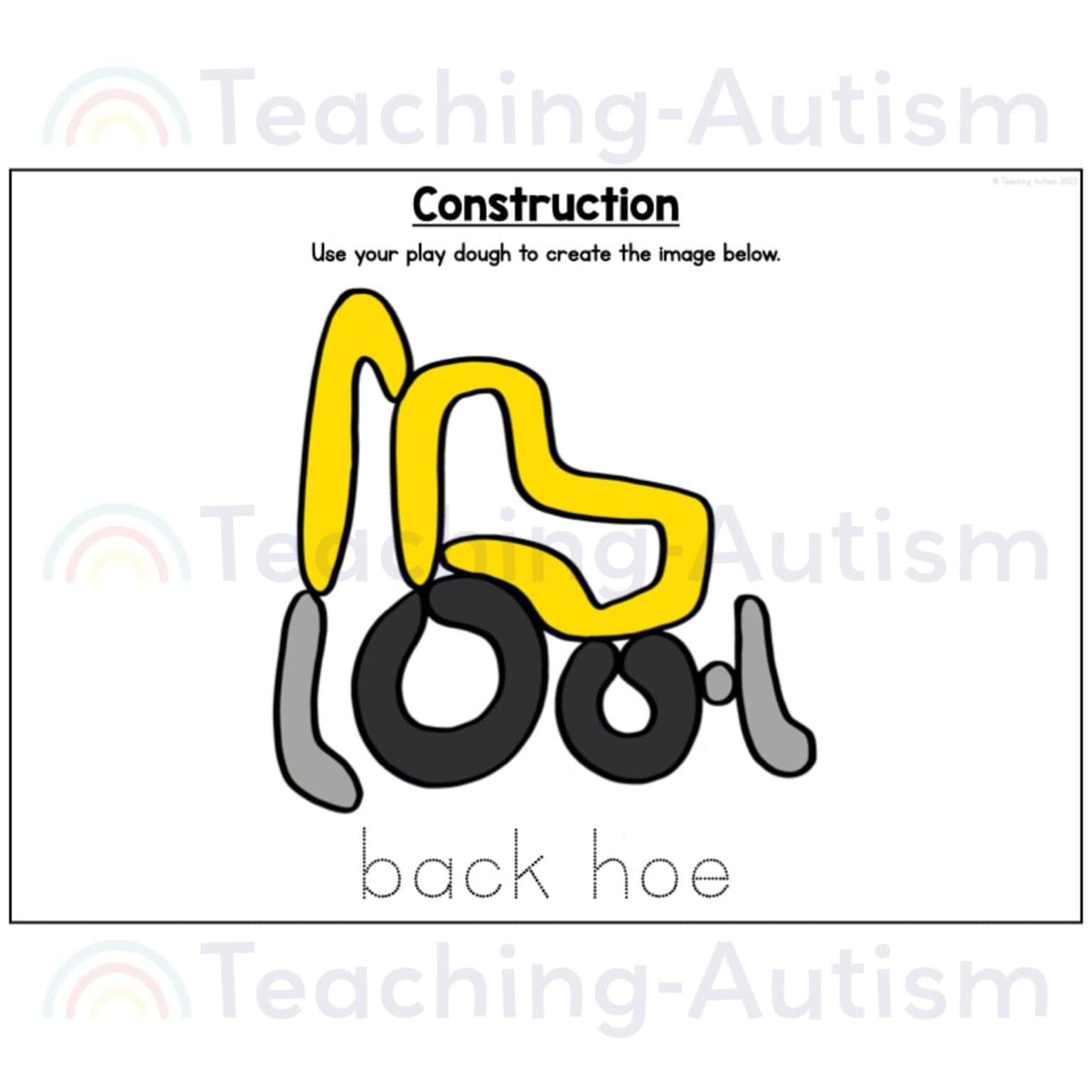 Free Construction Play Dough Mats - Teaching Autism