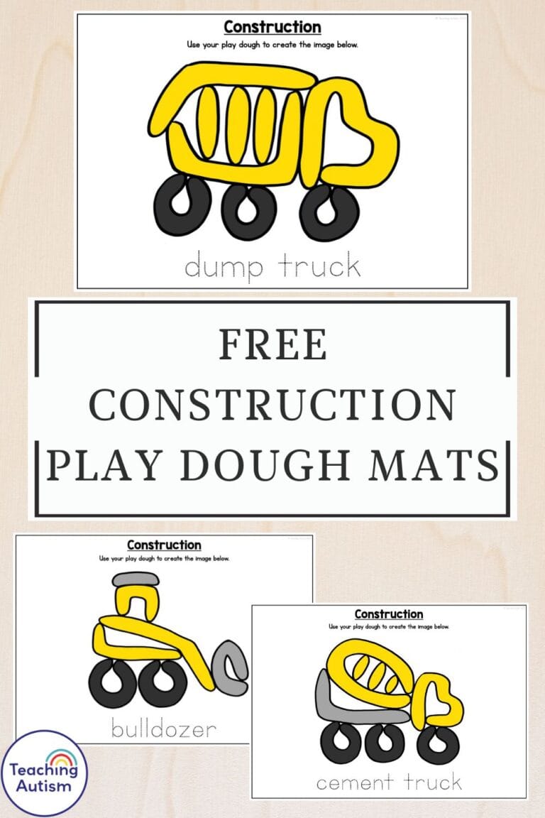 Free Construction Play Dough Mats - Teaching Autism