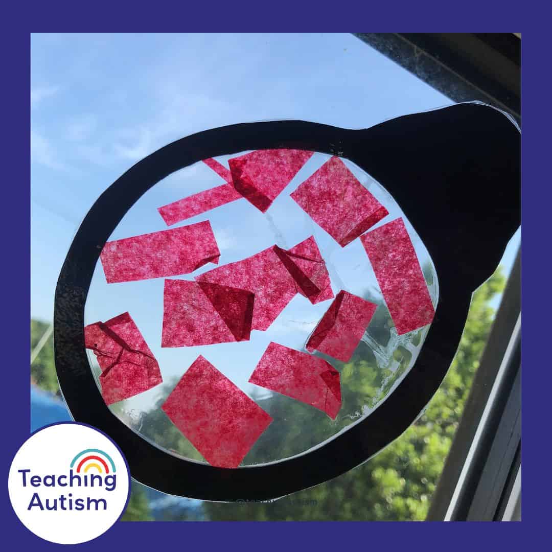 Ladybug Sun Catcher Craft for Kids - Teaching Autism