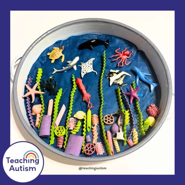 Ocean Play Dough Bin for Sensory Play - Teaching Autism