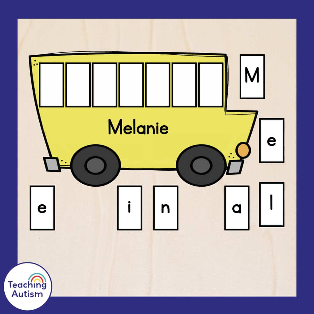 Free School Bus Name Craft - Teaching Autism