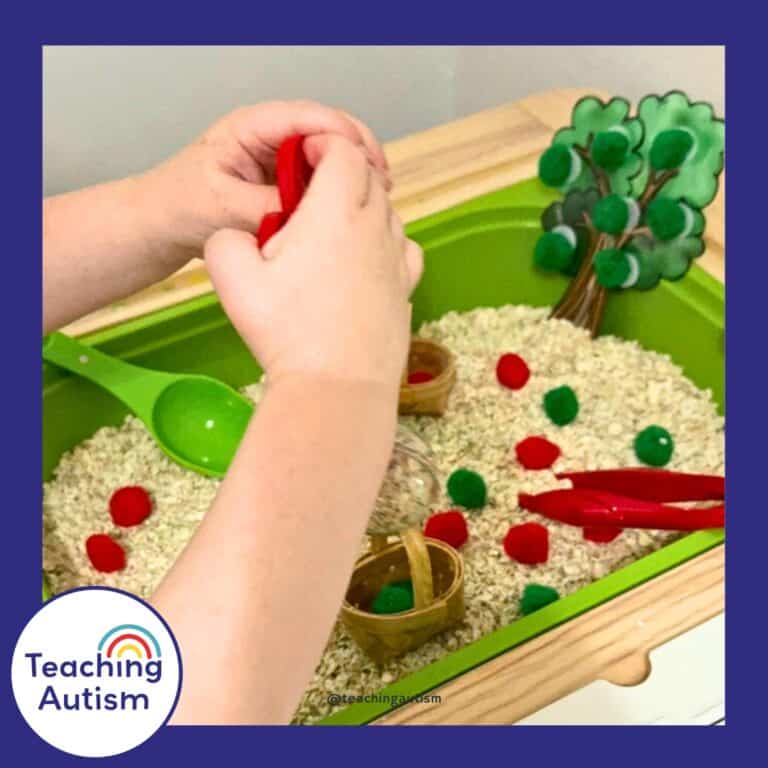 Apple Ten Frames Sensory Bin - Teaching Autism