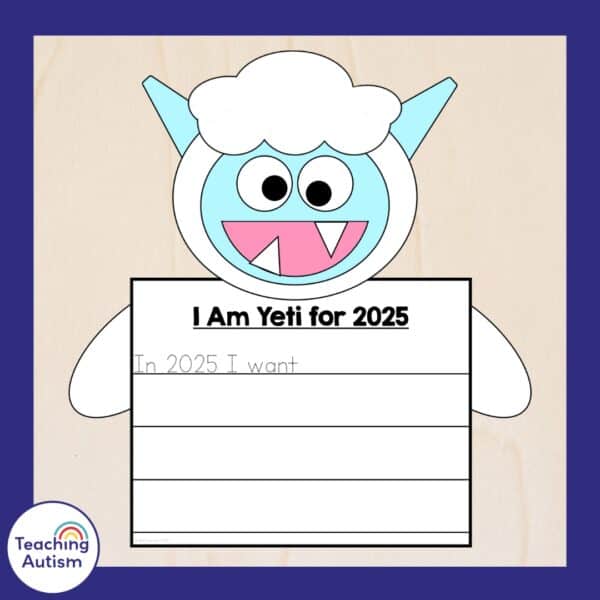 Free New Year Craft: "I Am Yeti for 2025" - Teaching Autism