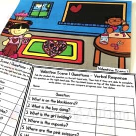 Wh Questions for Speech Therapy, Valentine's Day - Teaching Autism
