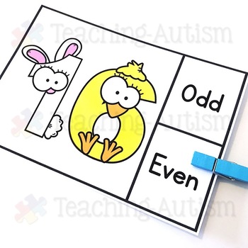 Easter Math Odd or Even Task Cards - Teaching Autism