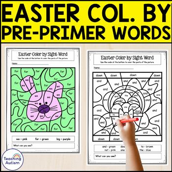 Easter Color by Sight Word | Pre Primer Sight Words - Teaching Autism