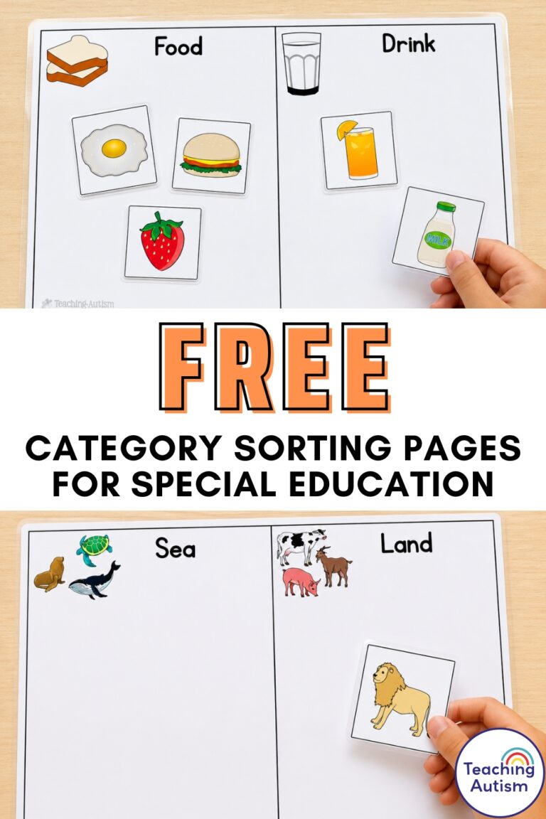 FREE Category Sorting Activities for Speech Therapy and Special ...
