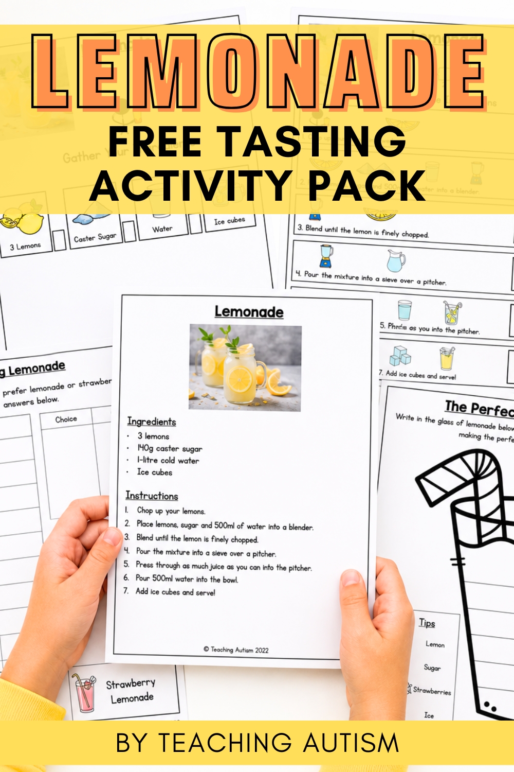 Free Lemonade Tasting Activity Pack | Lemonade Theme Day Activities for ...