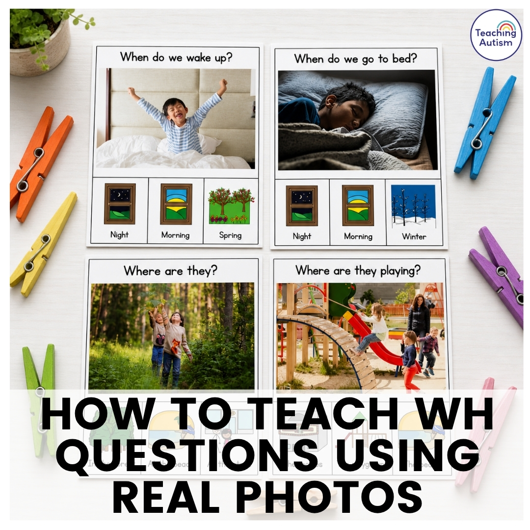 How to Teach WH Questions Using Real Photos - Teaching Autism