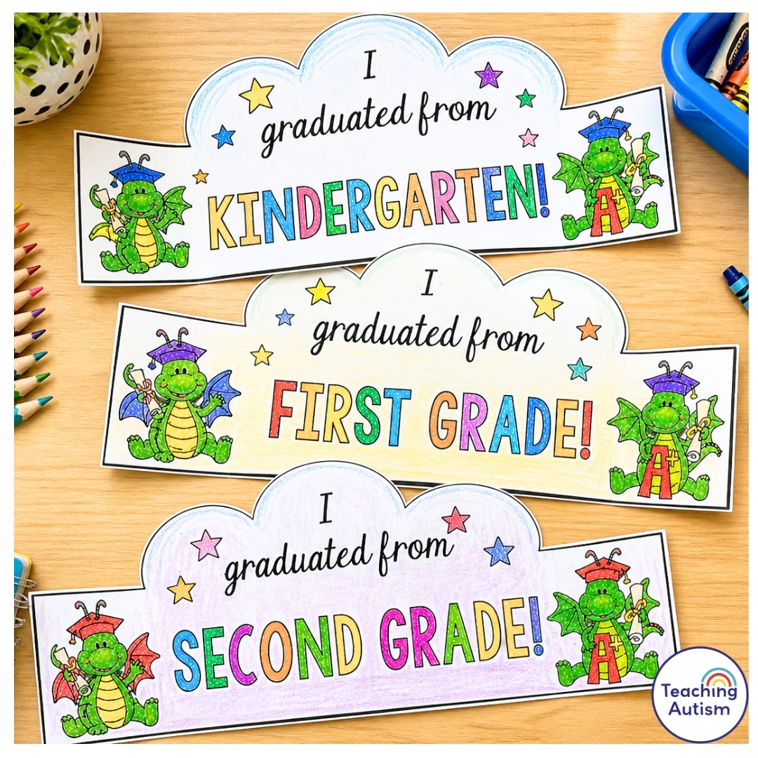 FREE Graduation Crowns for Kindergarten, 1st & 2nd Grade | End of Year ...